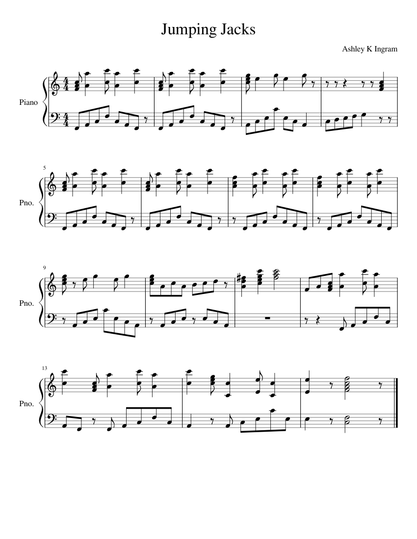 Jumping Jacks Sheet music for Piano (Solo) | Musescore.com