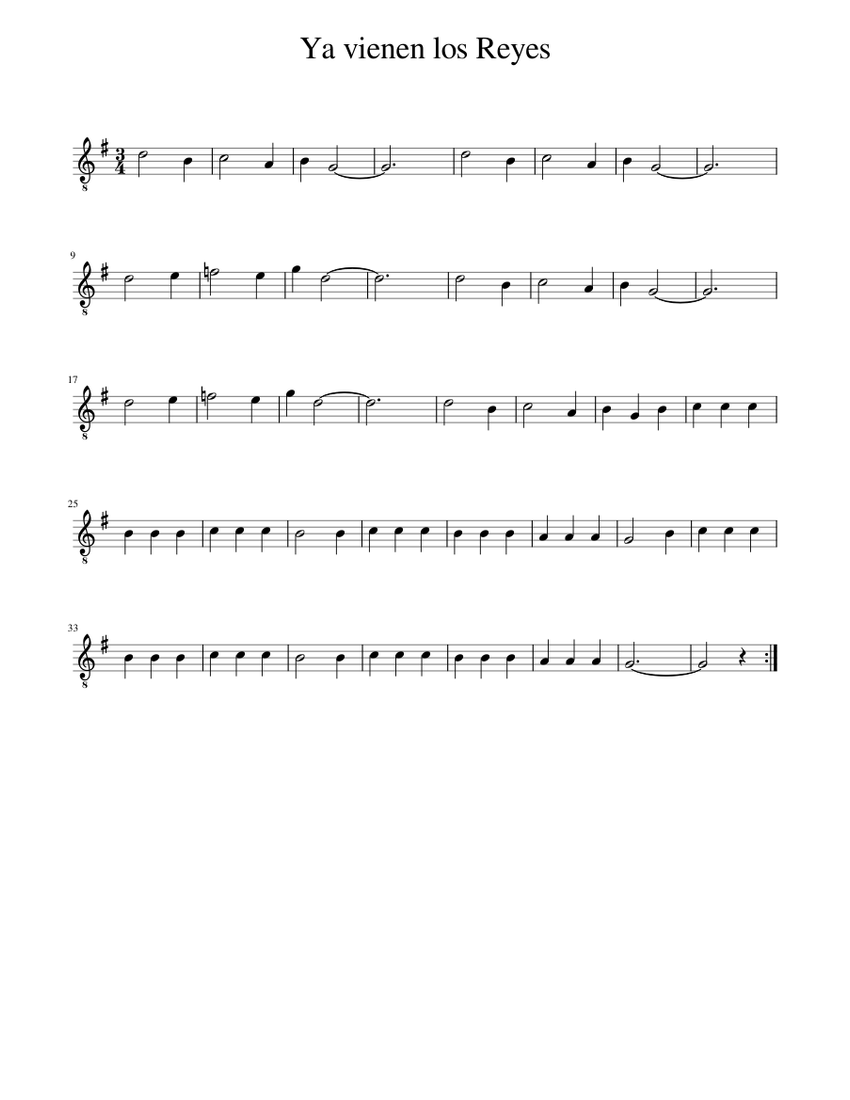 Ya vienen los Reyes Sheet music for Guitar (Solo) | Musescore.com