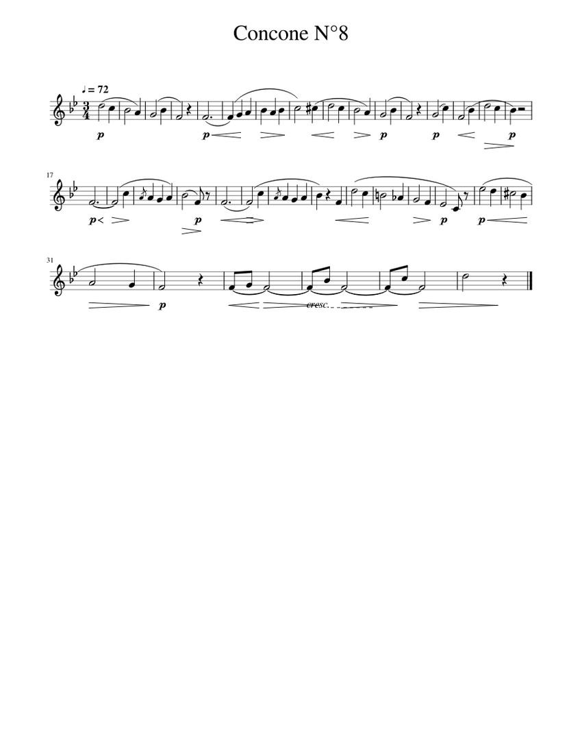 Concone_N°8 Sheet music for Piano (Solo) Easy | Musescore.com