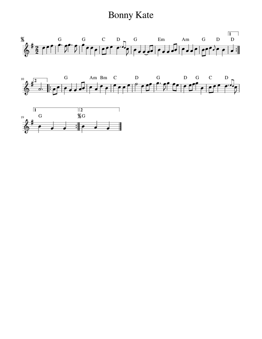 Bonny Kate Sheet music for Piano (Solo) | Musescore.com