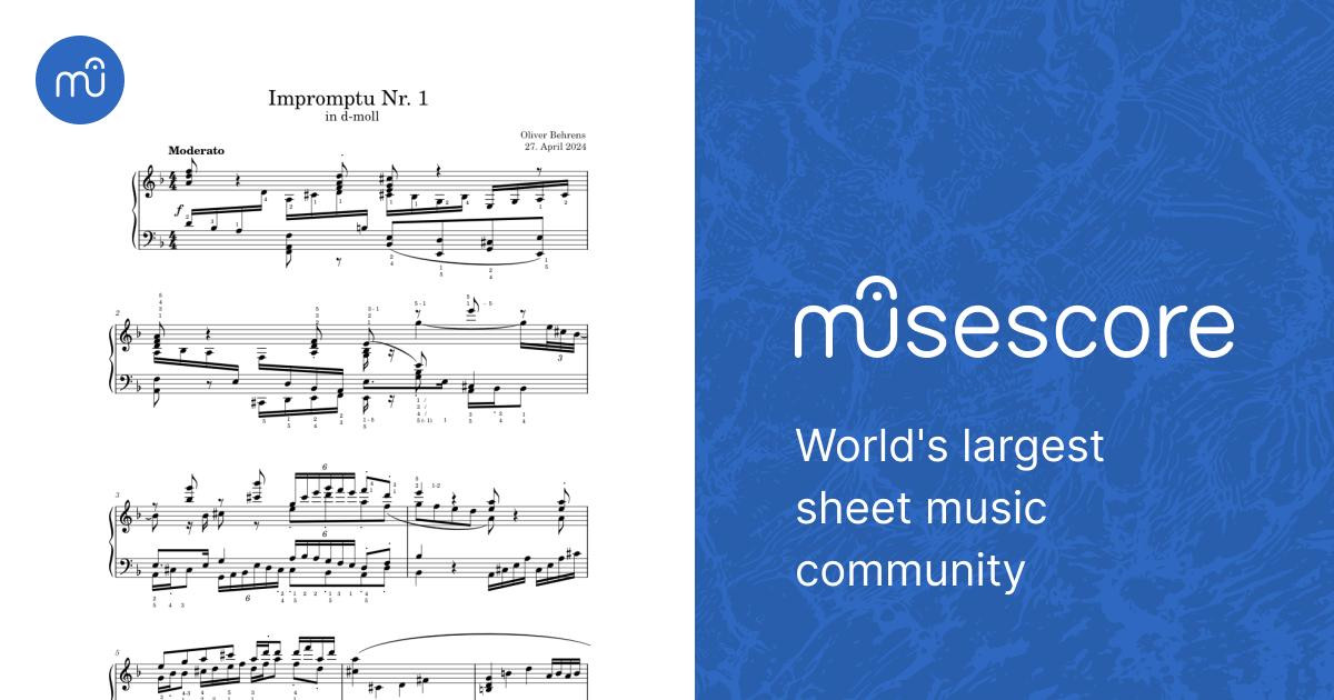 Impromptu Nr. 1 in d-moll - Oliver Behrens Sheet music for Piano (Solo ...