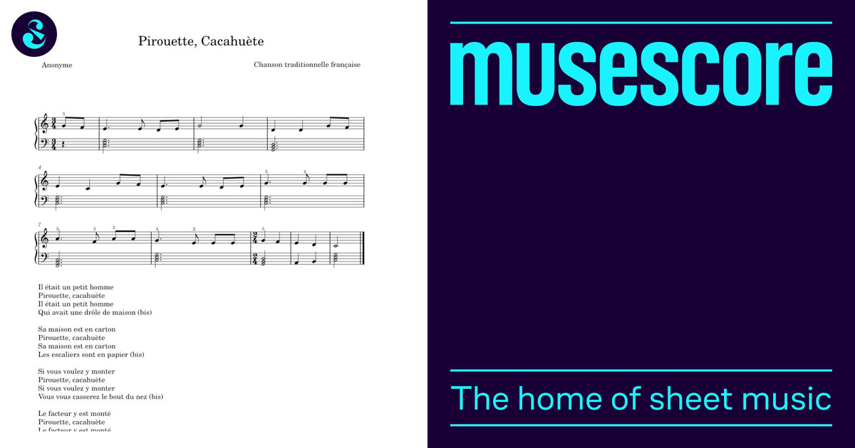 Pirouette, Cacahuète Sheet music for Piano (Solo) Easy | Musescore.com