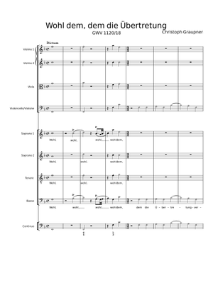 Kantate - Christoph Graupner Sheet music for Piano, Viola (Mixed ...