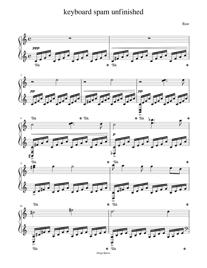 keyboard spam Sheet music for Piano (Solo) | Musescore.com
