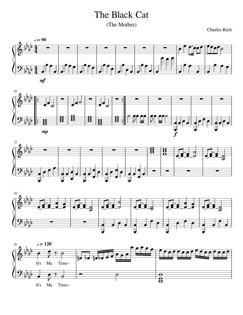Black Cat Sheet Music for Piano (Solo) | MuseScore.com