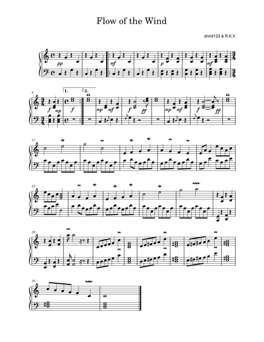 Flow of the Wind Sheet music for Piano (Solo) | Musescore.com
