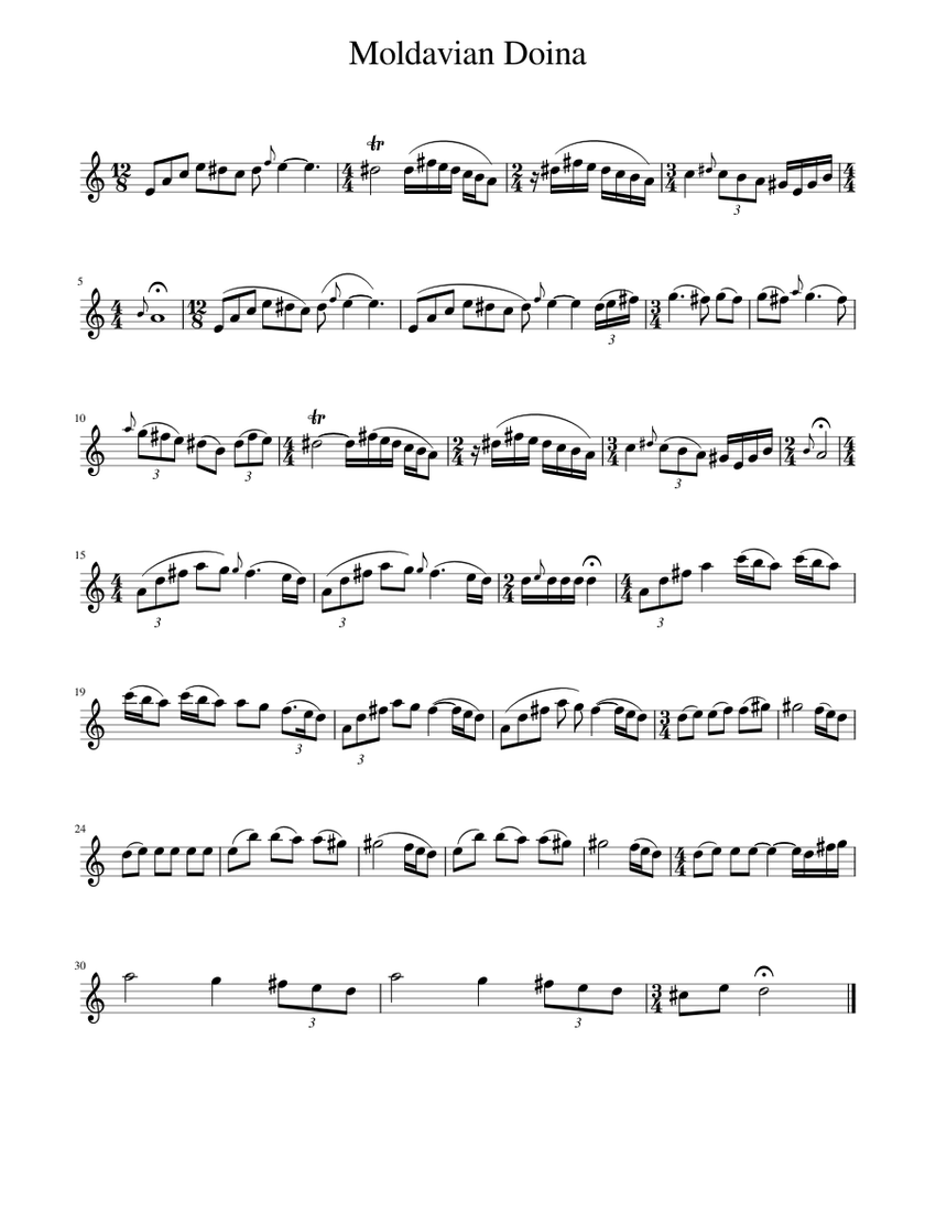 Moldavian Doina Sheet music for Piano (Solo) Easy | Musescore.com