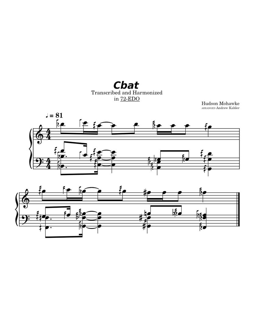 Cbat but I harmonized it in 72-EDO Sheet music for Piano (Solo ...