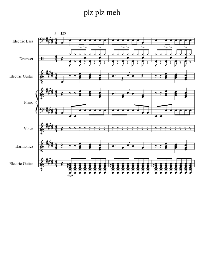 Please Please Me Sheet Music for Piano, Vocals, Guitar, Bass guitar ...