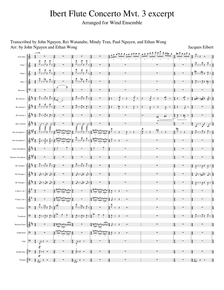 Ibert Concerto Mvt. 3 (excerpt) Sheet Music for Trombone, Euphonium ...