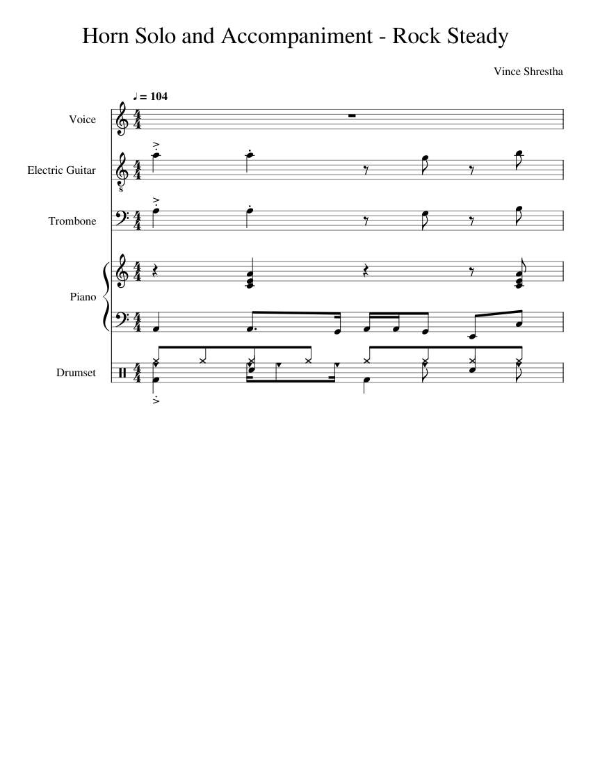 Rocksteady by Aretha Franklin Sheet Music for Piano, Trombone, Vocals ...