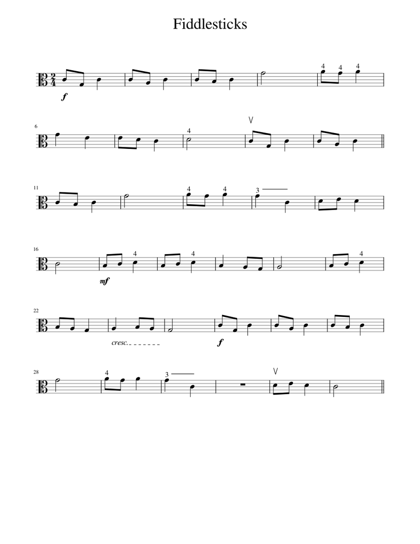 Fiddlesticks Sheet music for Viola (Solo) | Musescore.com