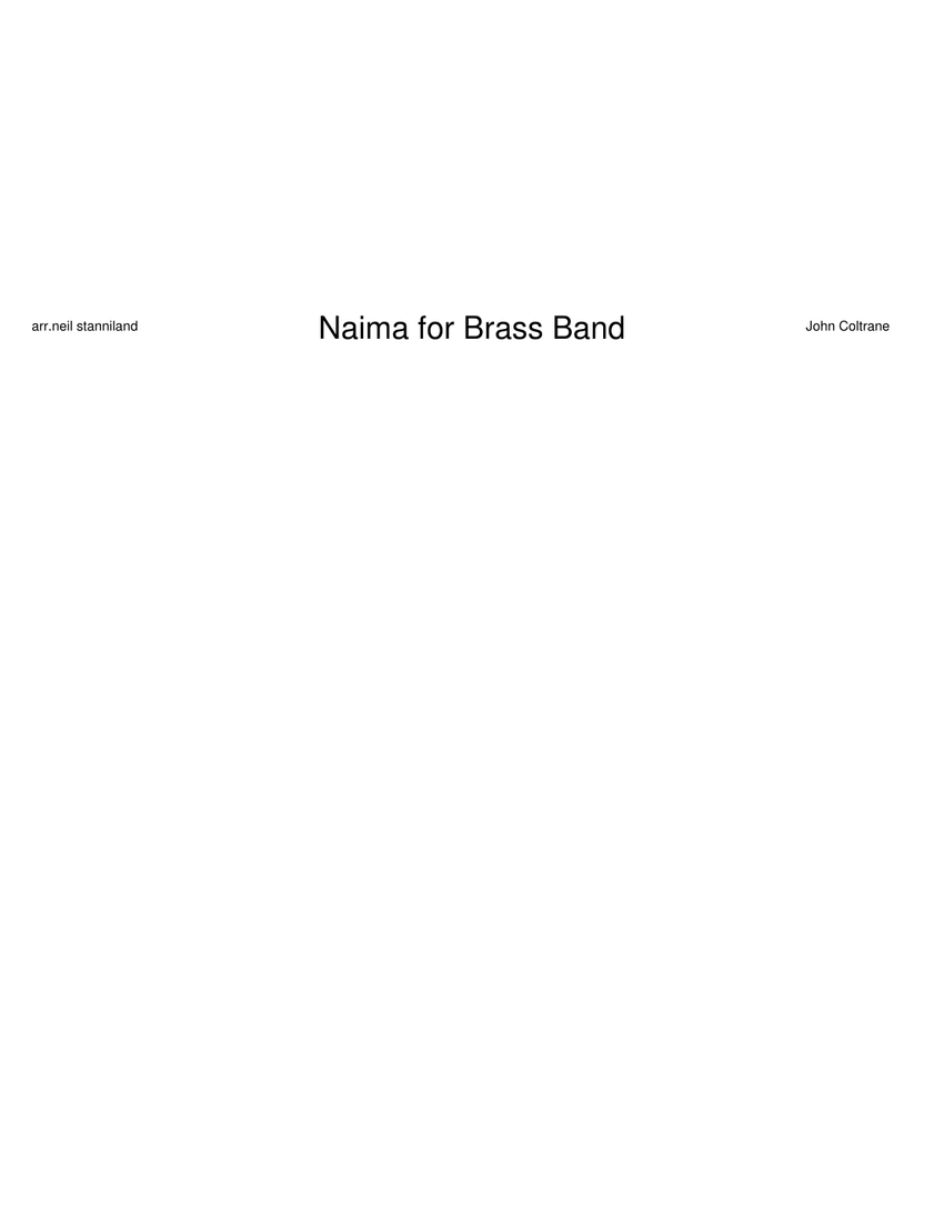 Naima for Brass Band Sheet music for Trombone, Cornet, Euphonium, Tuba ...