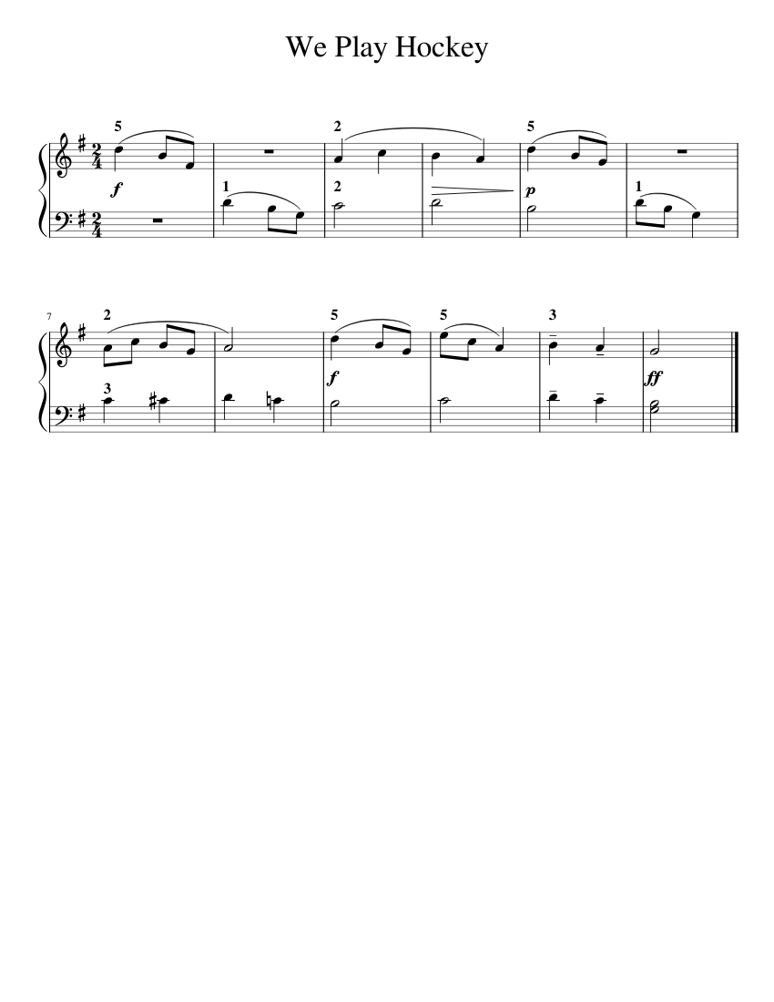 We_Play_Hockey Sheet music for Piano (Solo) | Musescore.com