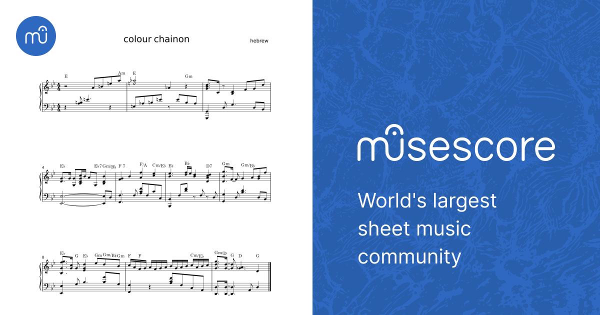 Colour chainon - hebrew Sheet Music with Chords for Piano (Solo ...