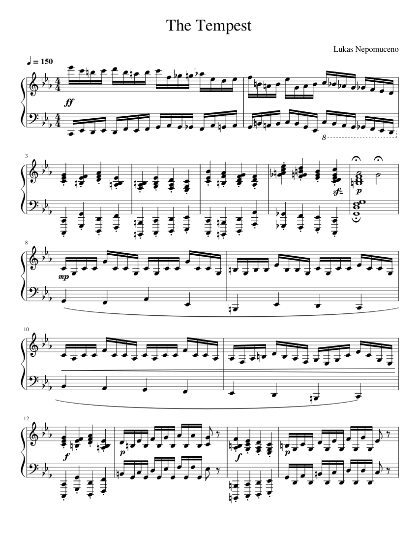 The Tempest Sheet Music for Piano (Solo) | MuseScore.com