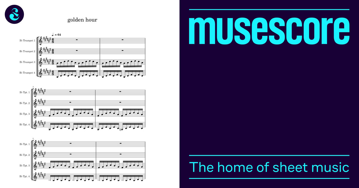 Golden Hour – JVKE - for Trumpet Choir Sheet Music for Trumpet in b ...