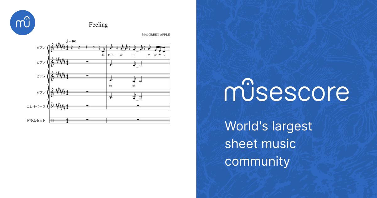 Feeling Sheet Music for Piano, Bass guitar, Drum group (Mixed Ensemble) | MuseScore.com