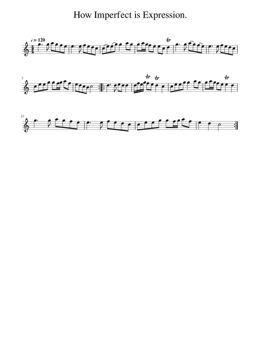 How Imperfect is Expression. Sheet music for Piano (Solo) Easy ...