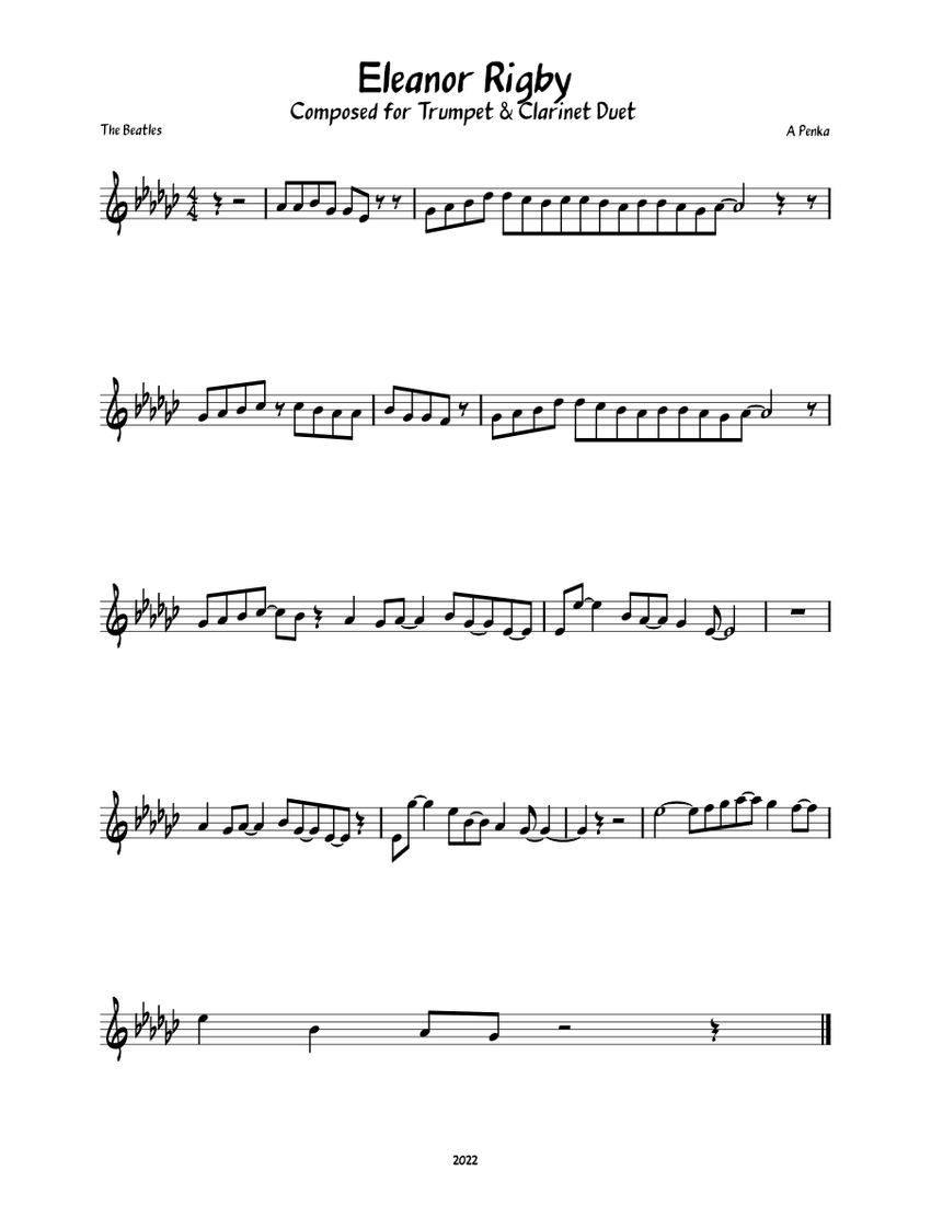 Eleanor rigby – The Beatles Eleanor Rigby (TRUMPET & CLARINET DUET ...