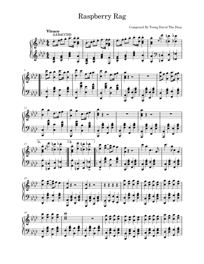 Raspberry Rag ( 08 ) Sheet Music for Piano (Solo) | MuseScore.com