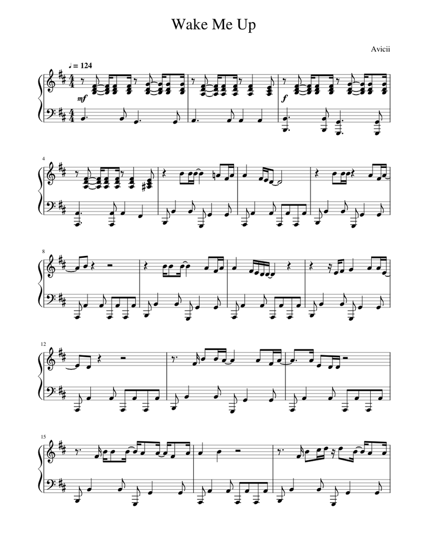 Wake_Me_Up Sheet music for Piano (Solo) | Musescore.com