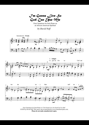 I'm Gonna Live So God Can Use Me Sheet Music for Vocals (Choral ...