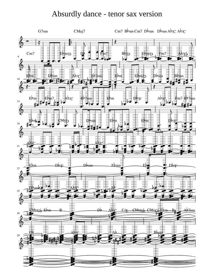 Absurdly dance tenor sax vers Sheet music for Piano (Solo) | Musescore.com