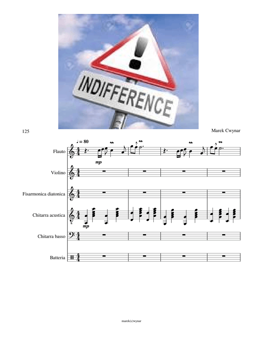 Indifference Sheet music for Accordion, Flute, Violin, Guitar & more ...