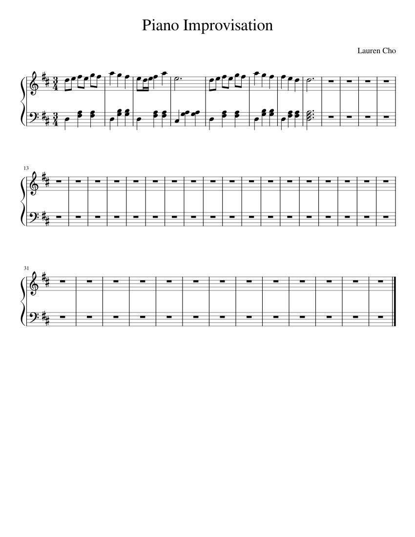 Piano Chord Improvisation Sheet music for Piano (Solo) Easy | Musescore.com