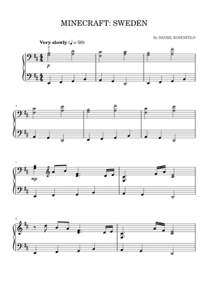 Sweden (Minecraft) Sheet Music for Piano (Solo) Easy | MuseScore.com