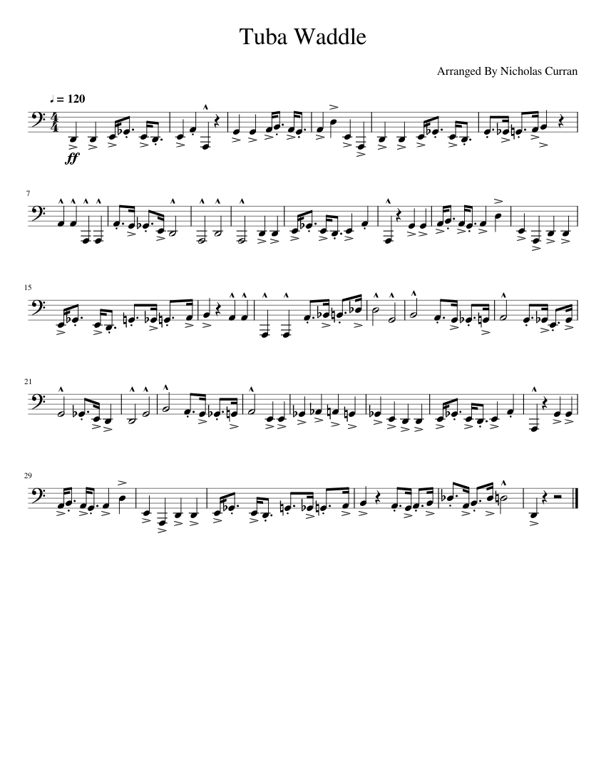 Tuba Waddle Sheet music for Tuba (Solo) | Musescore.com
