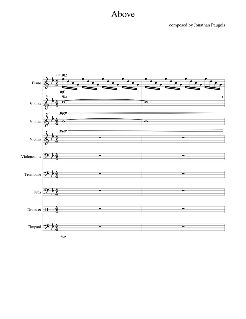 Above Sheet music for Piano, Trombone, Tuba, Timpani & more instruments ...