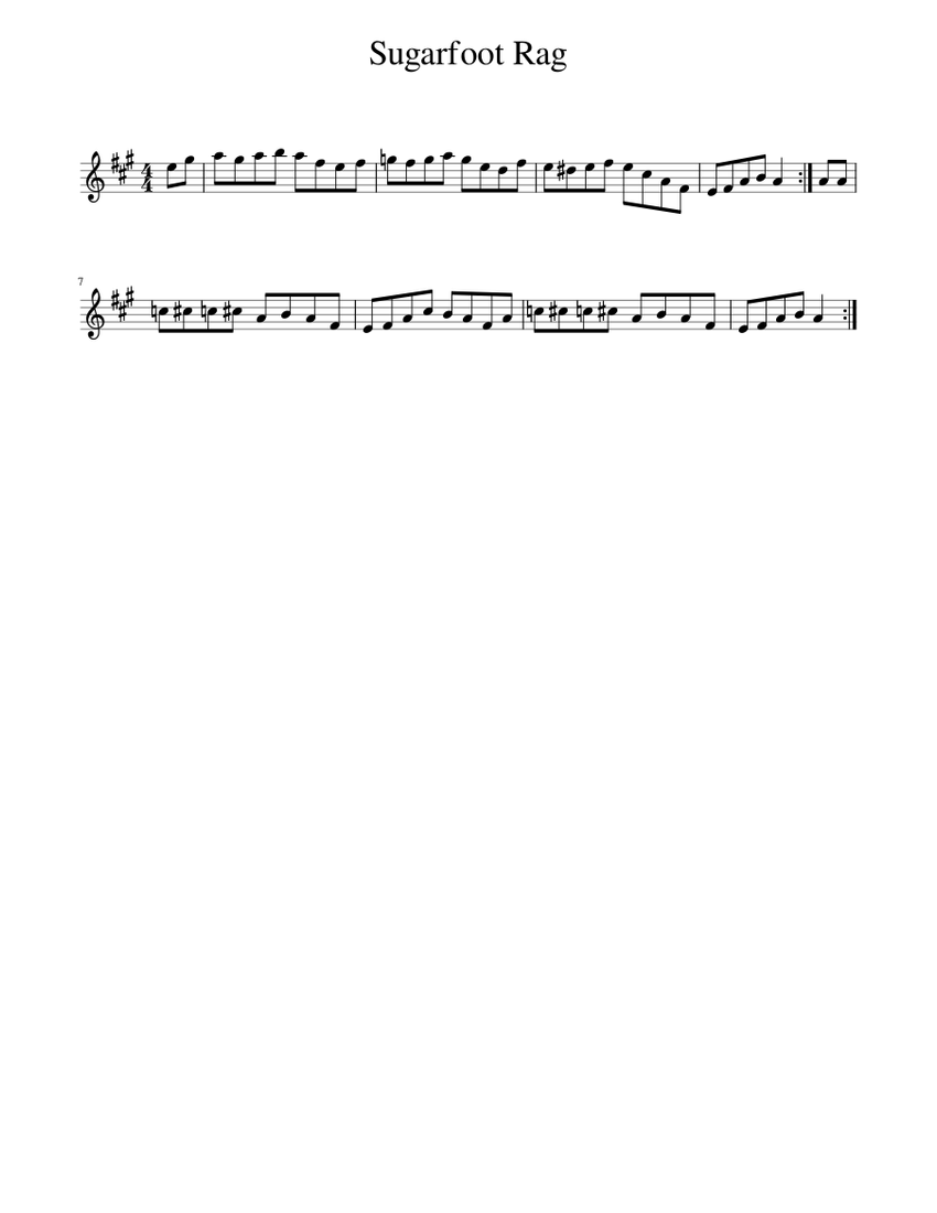 Sugarfoot Rag Sheet Music for Piano (Solo) Easy | MuseScore.com