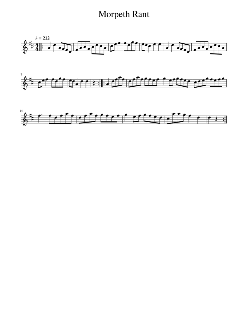 Morpeth Rant Sheet music for Piano (Solo) | Musescore.com