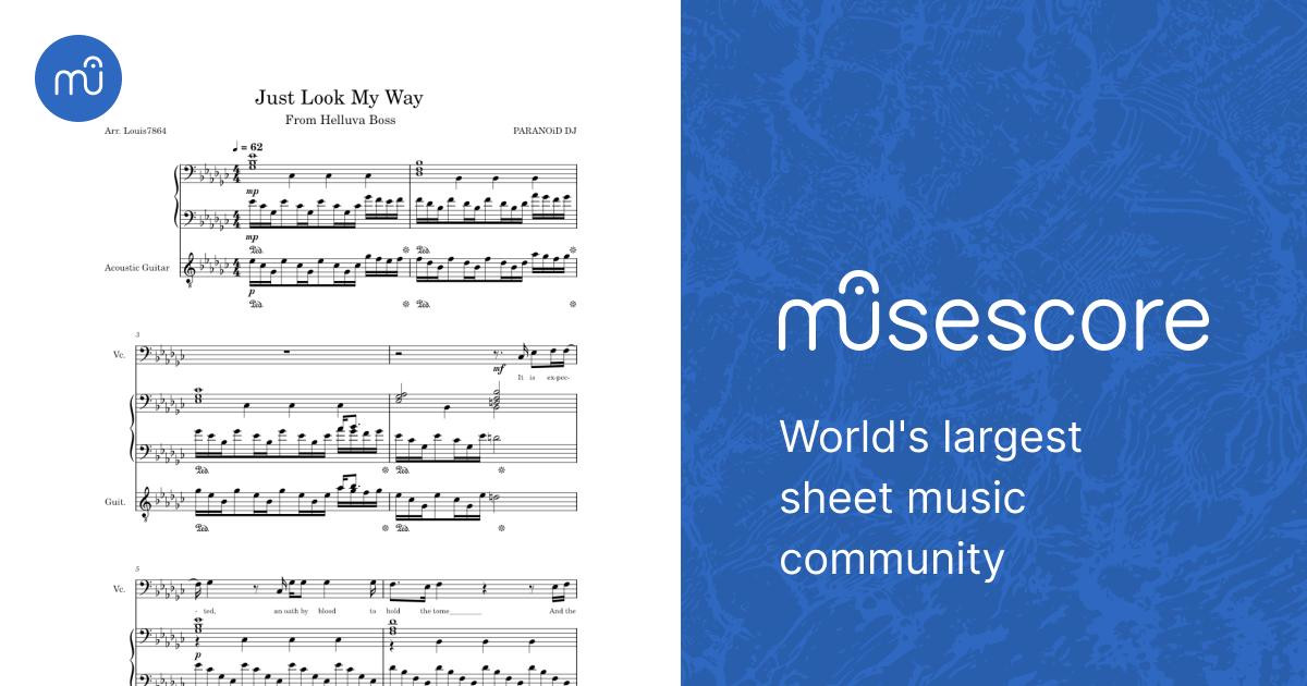 Just Look My Way - Helluva Boss Sheet Music for Piano, Cello, Guitar ...