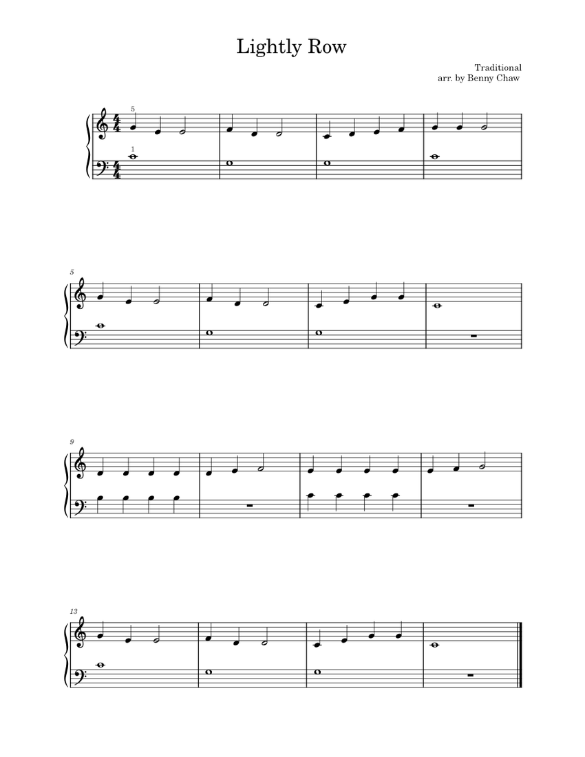 Lightly Row Sheet music for Piano (Solo) | Musescore.com