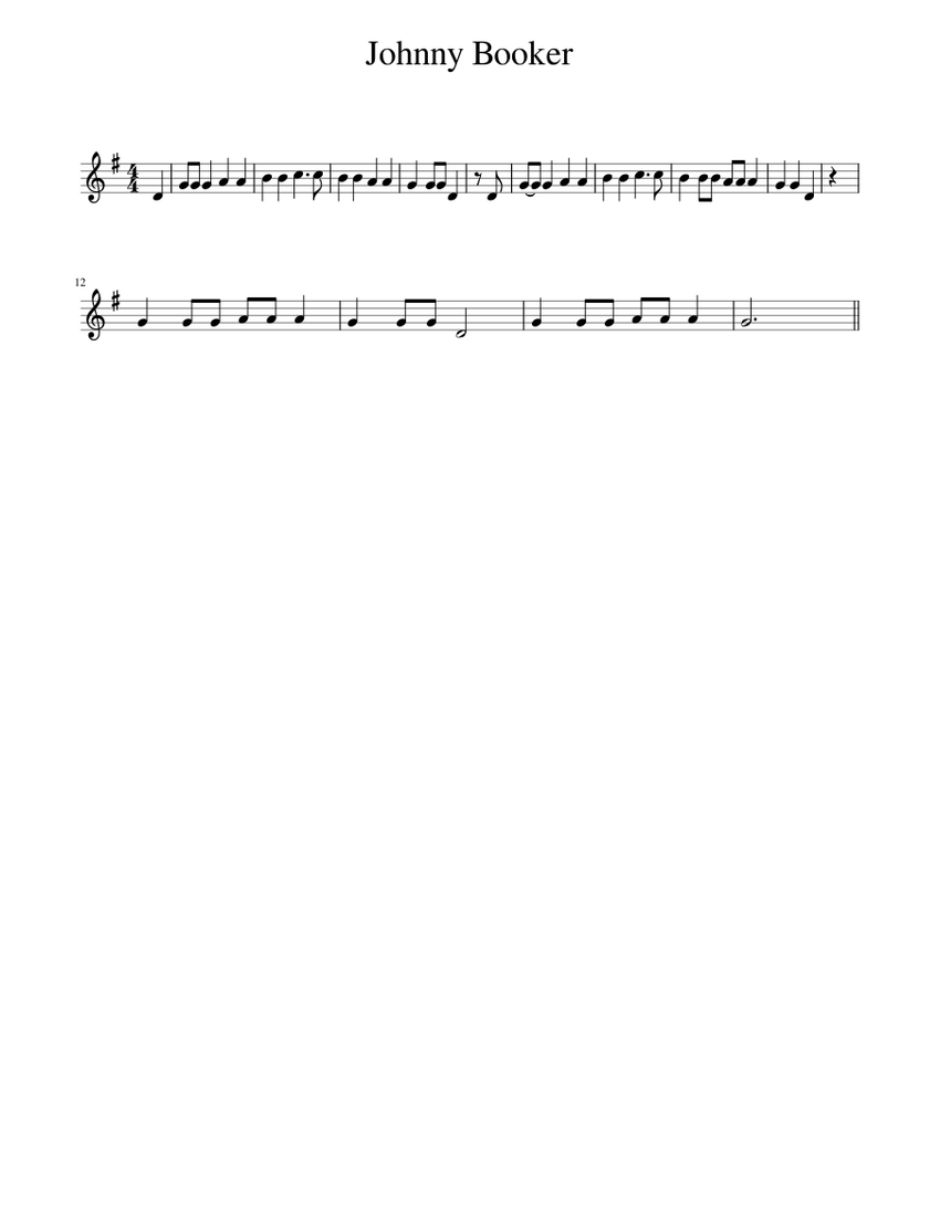 Johnny Booker Sheet music for Piano (Solo) Easy | Musescore.com