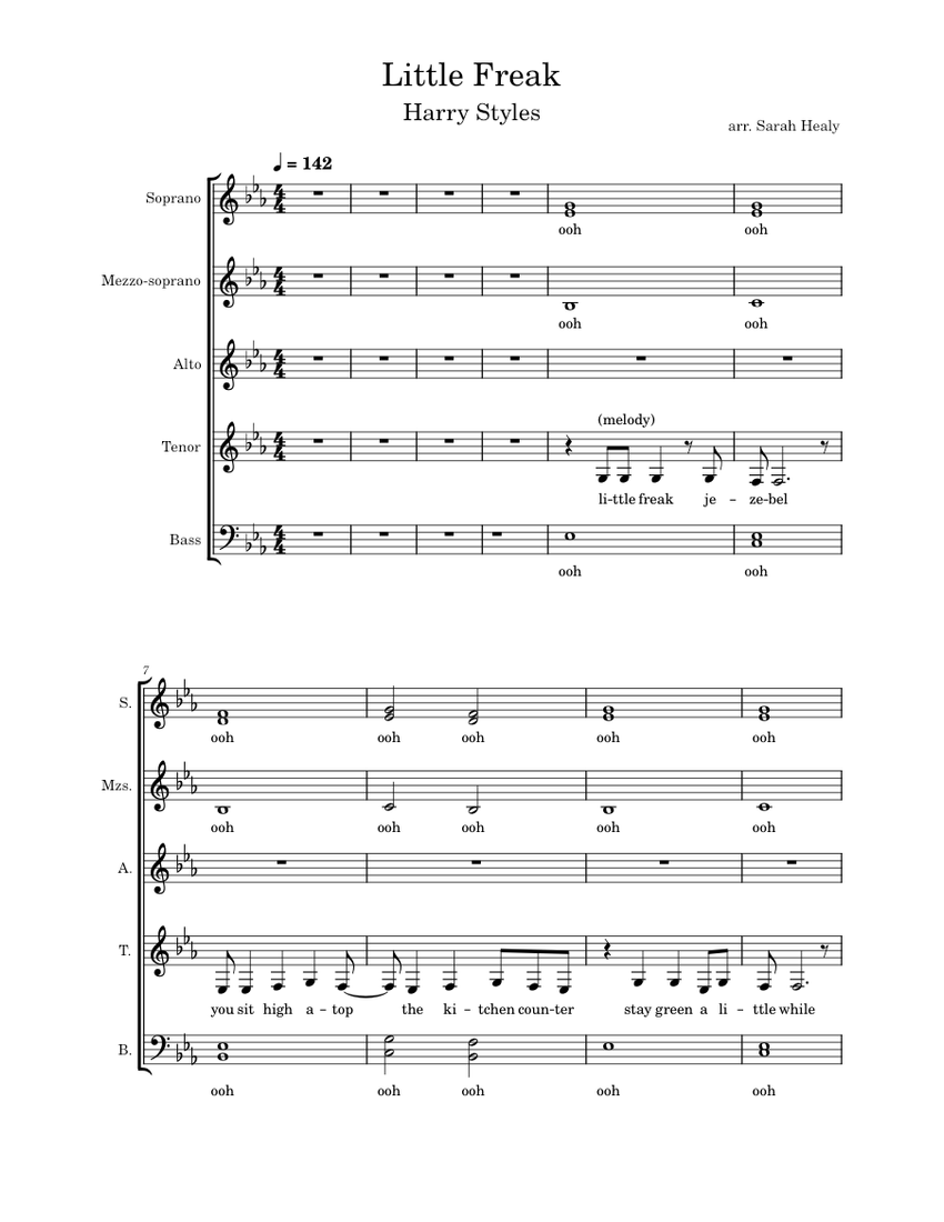 Little Freak New Sheet music for Soprano, Alto, Bass voice, Vocals ...