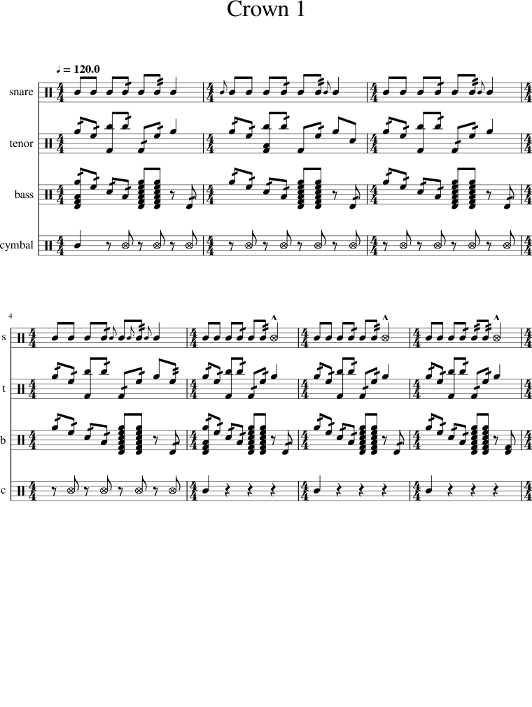Crown 1 Sheet music for Bass guitar (Solo) | Musescore.com