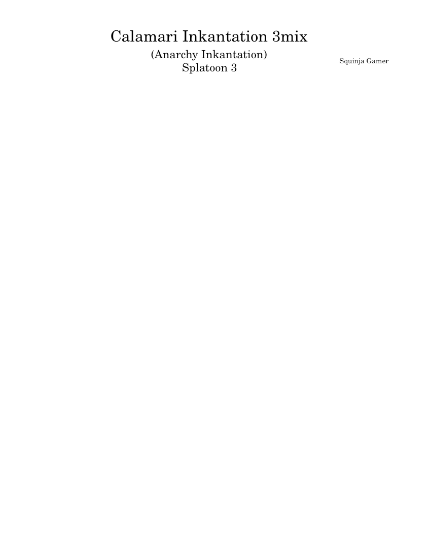 Calamari Inkantation 3mix (Anarchy Inkantation) Sheet Music for Bass ...