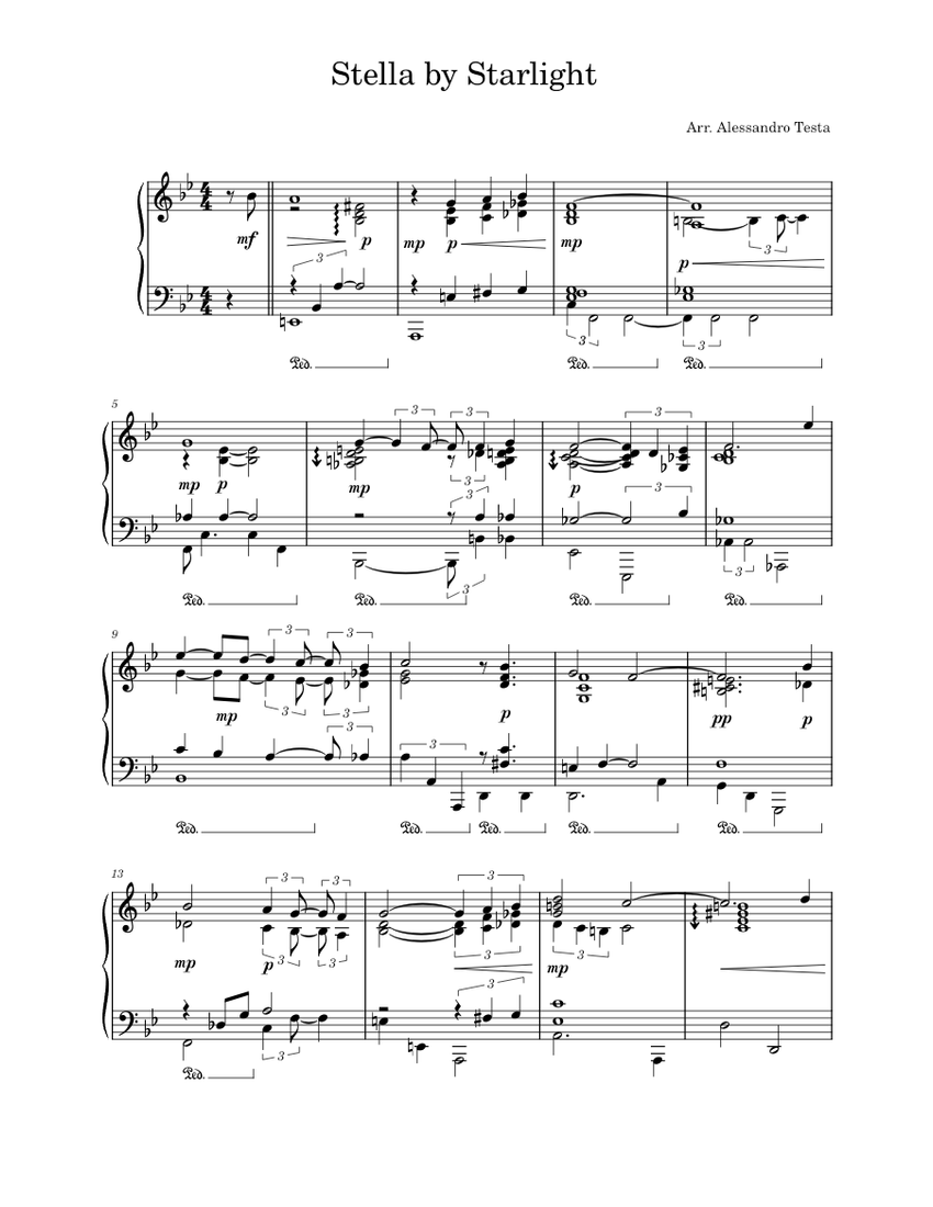 Stella by Starlight Sheet Music for Piano (Solo) easy | MuseScore.com