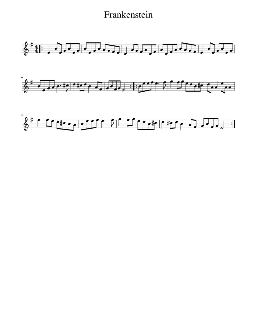 Frankenstein Sheet music for Piano (Solo) Easy | Musescore.com