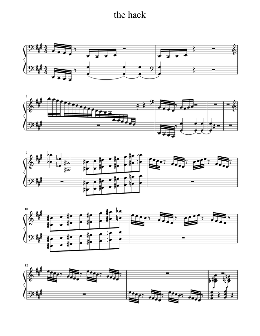 the hack Sheet music for Piano (Solo) | Musescore.com