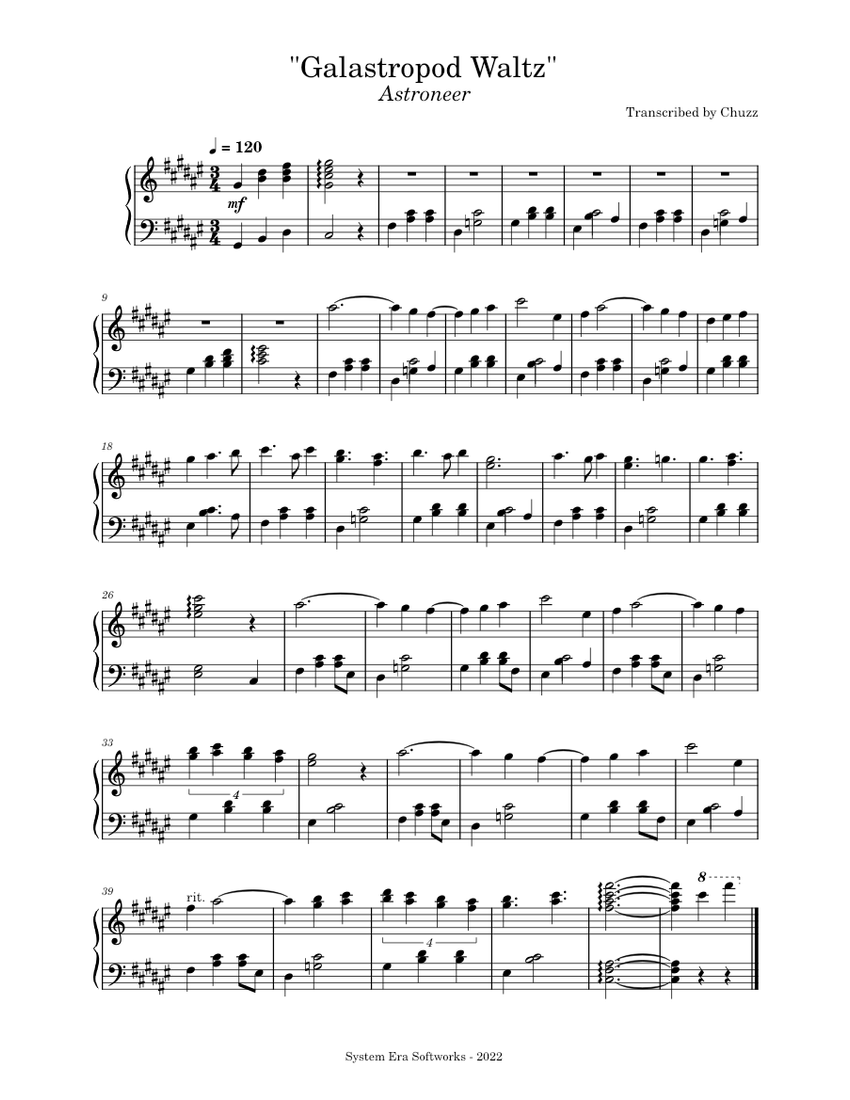 Galastropod Waltz Sheet Music for Piano (Solo) Easy | MuseScore.com