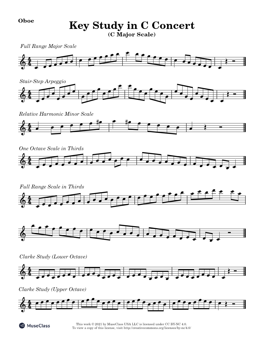 Key Study in C Major for Oboe Sheet music for Oboe (Solo) | Musescore.com
