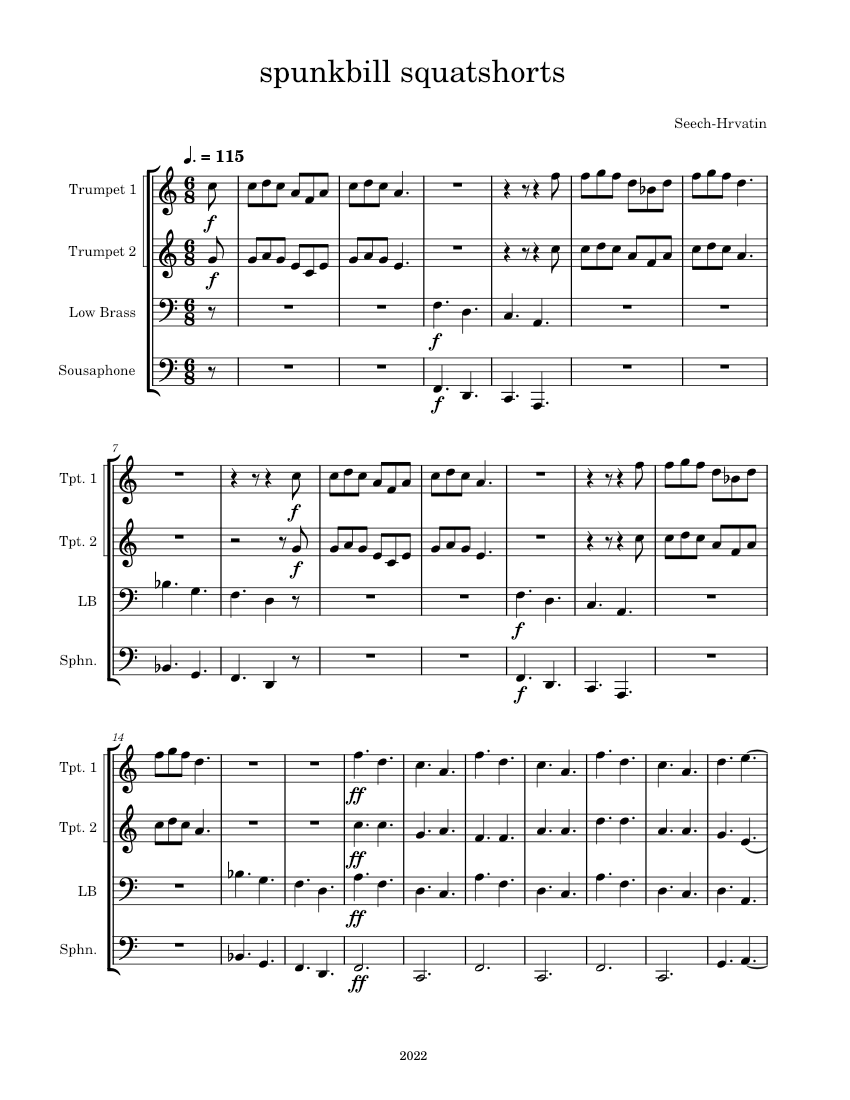 Spongebob squarepants theme – Misc Cartoons Sheet music for Trombone ...