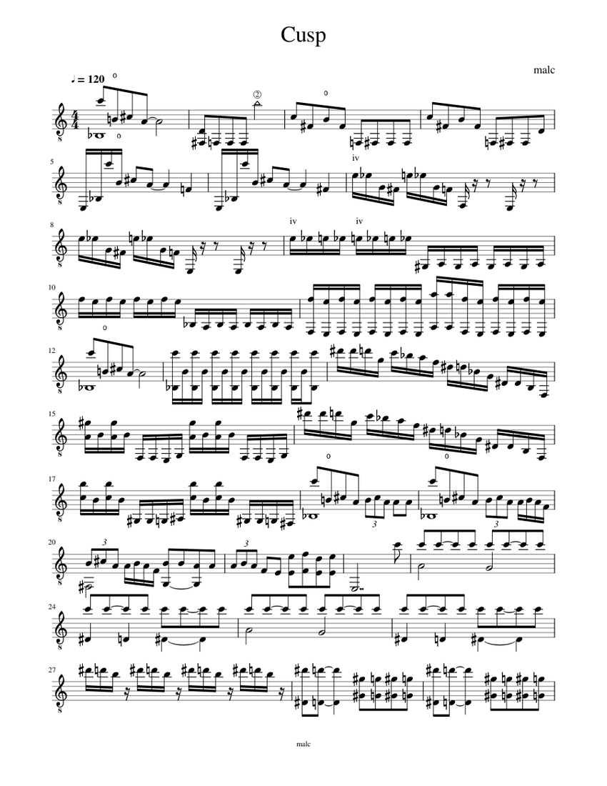 Cusp Sheet music for Guitar (Solo) | Musescore.com