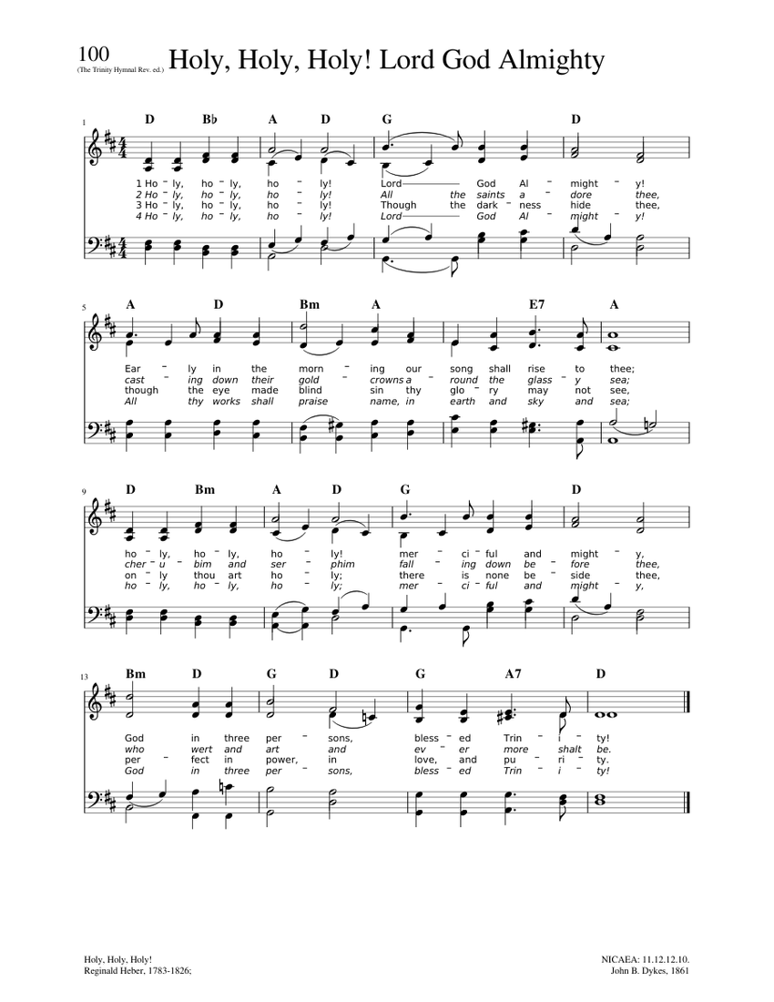 Holy, Holy, Holy! Lord God Almighty Sheet music for Piano, Soprano ...