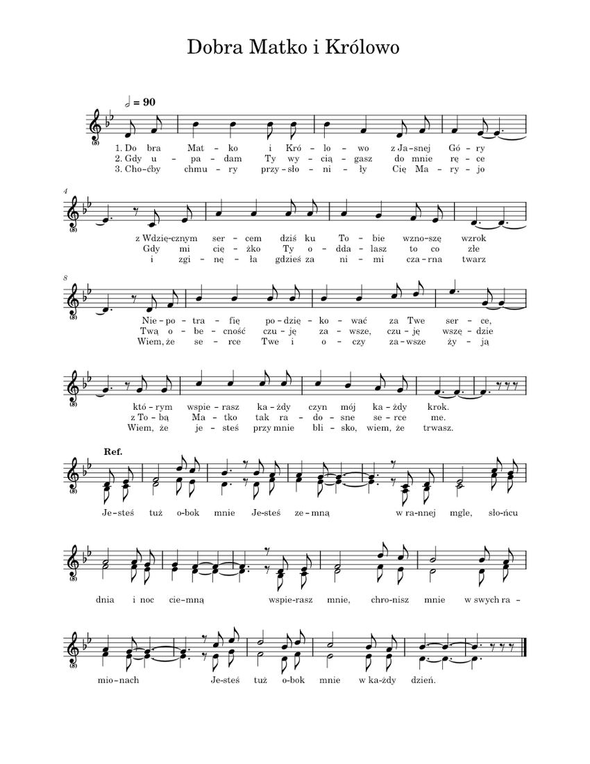 Dobra Matko i Królowo Sheet music for Vocals (Choral) | Musescore.com